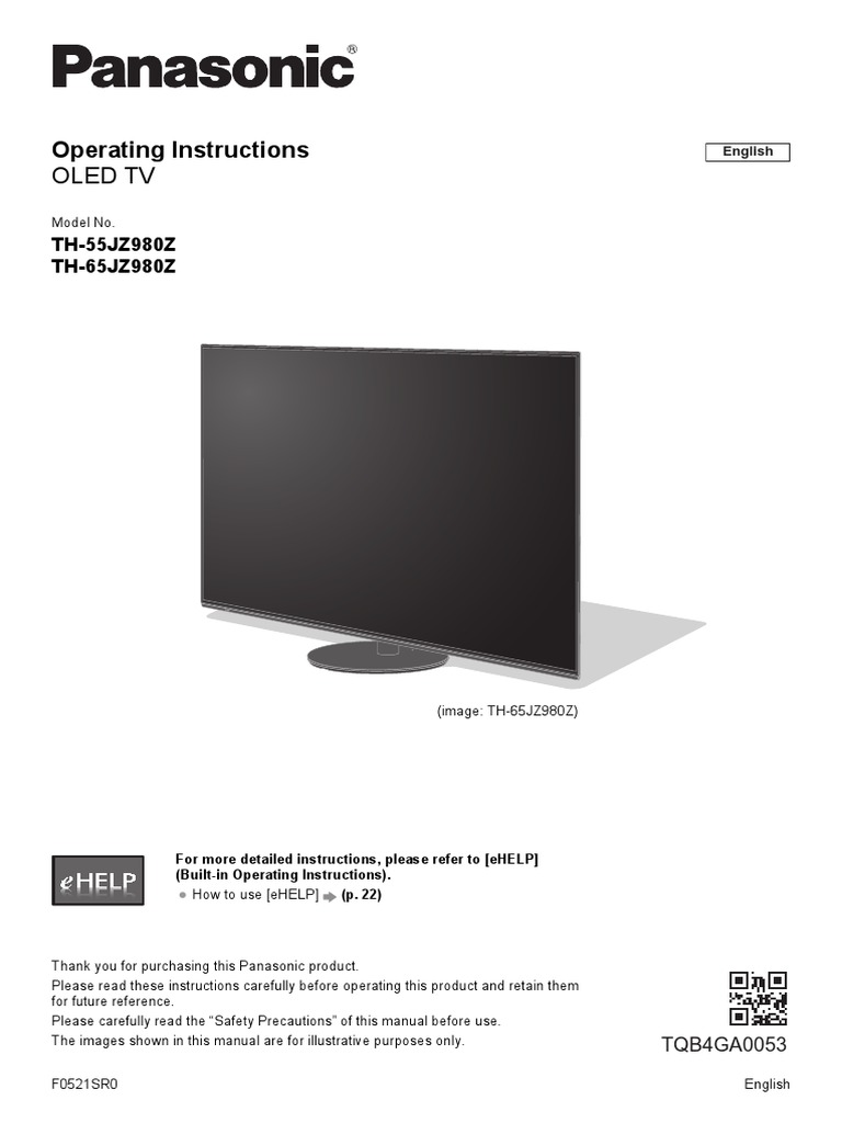 TH 55 65JZ980 Operating Instructions | PDF | Hdmi | Bluetooth