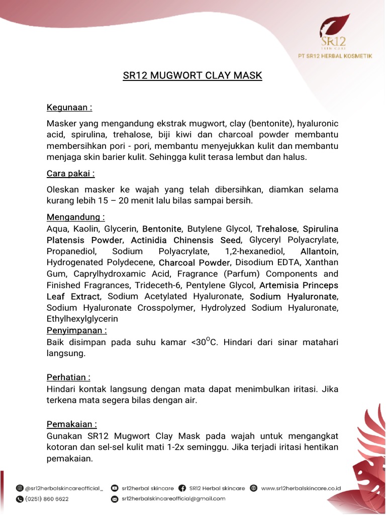 PK SR12 Mugwort Clay Mask-1 | PDF