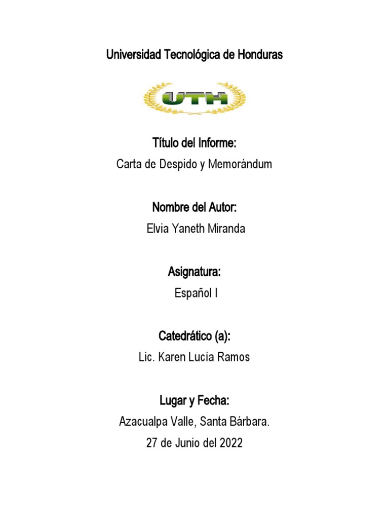 Carta y Memorándum | PDF