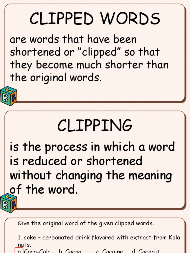 Clipped Words | PDF | Coca Cola