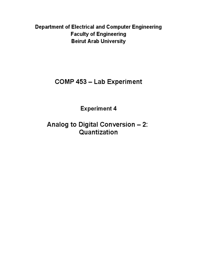 Lab4 Quantization | PDF | Signal To Noise Ratio | Sampling (Signal Processing)
