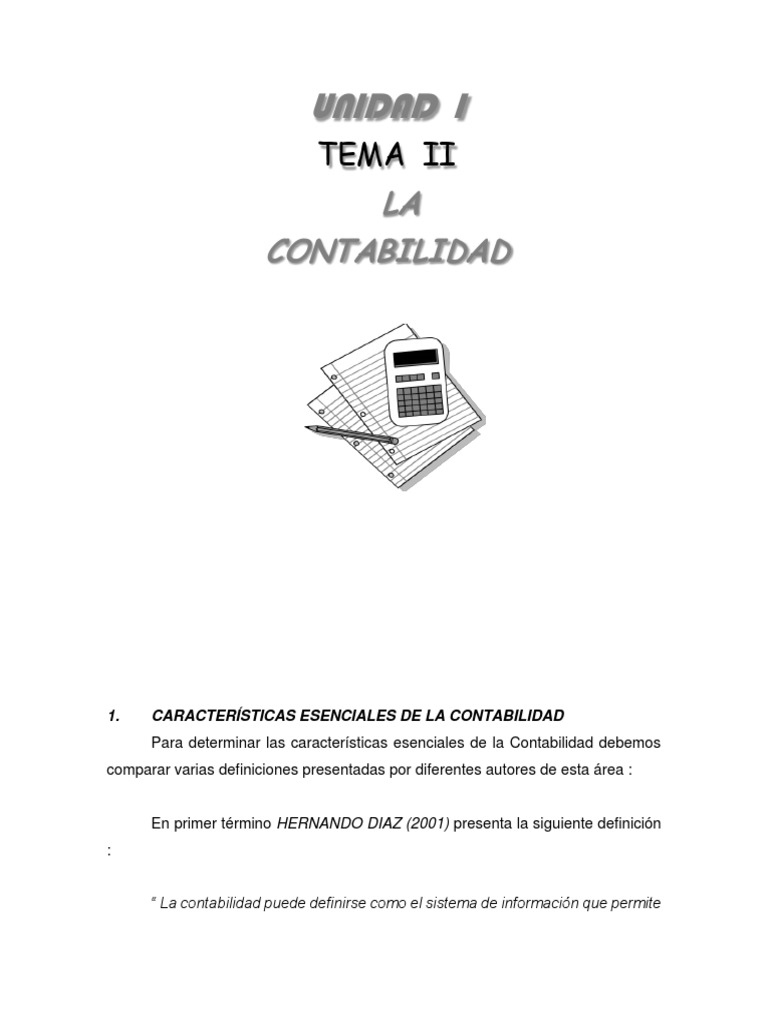 Unidad I Tema 2 La Contabilidad | Descargar gratis PDF | Contabilidad | Estadísticas
