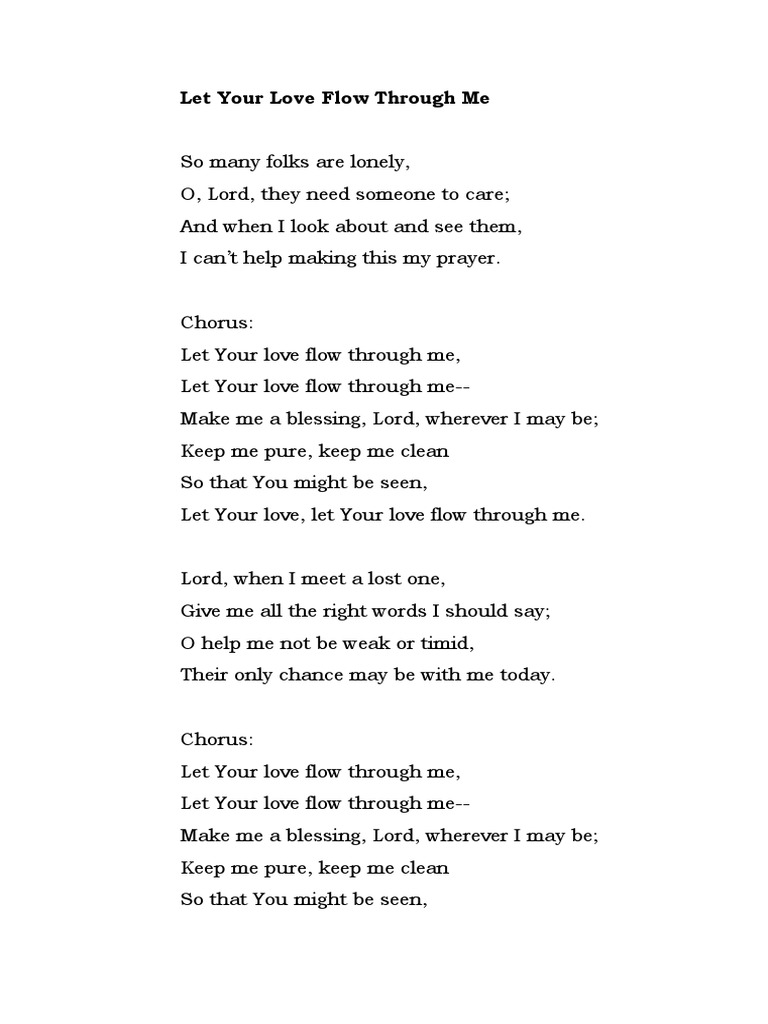 Let Your Love Flow Through Me Lyrics | PDF