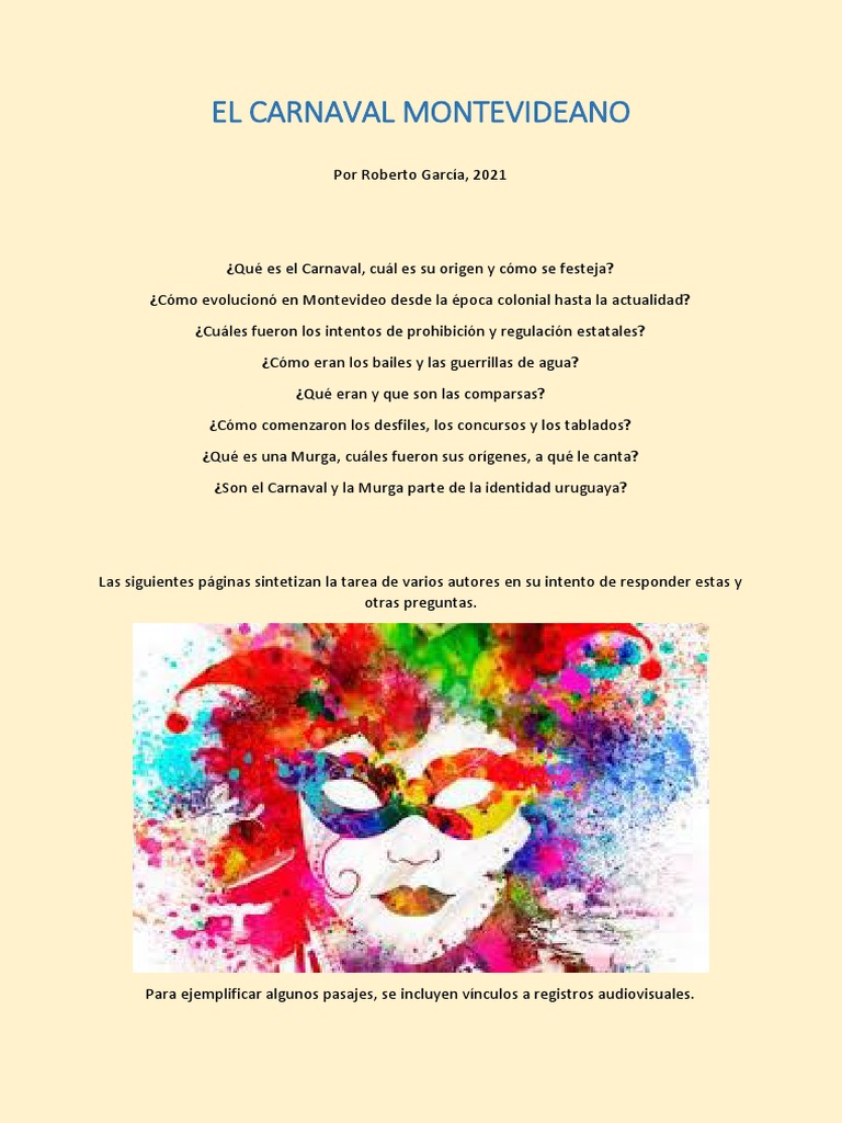 CARNAVAL en MONTEVIDEO | PDF | Carnaval | Prestado