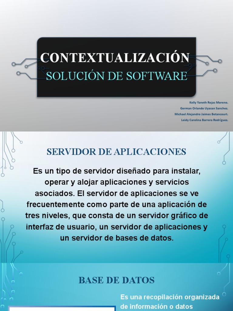 Solución de Software | PDF | Computación en la nube | Bases de datos