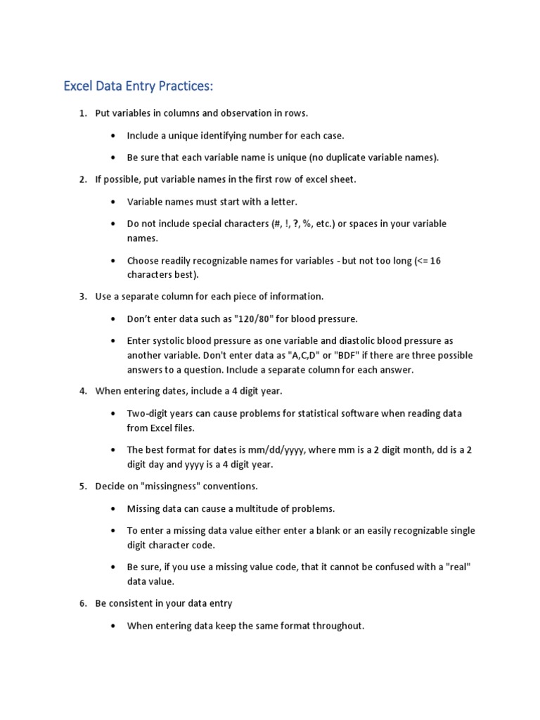 Excel Data Entry Practices | PDF | Blood Pressure | Microsoft Excel Excel Data Entry Practices | PDF | Blood Pressure | Microsoft Excel