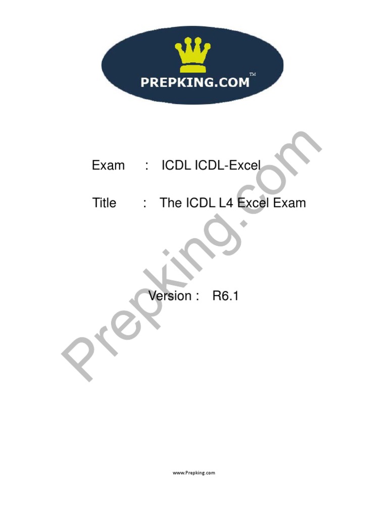 Prepking Icdl Excel Exam Questions | PDF | Test (Assessment ...