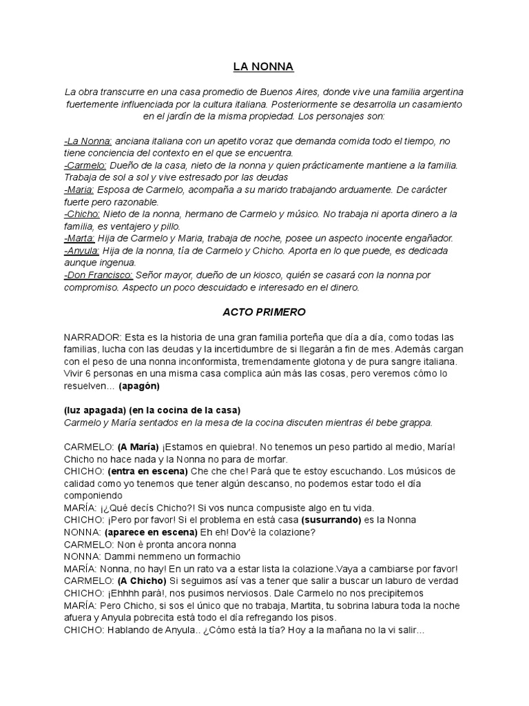 Guión La Nonna | PDF