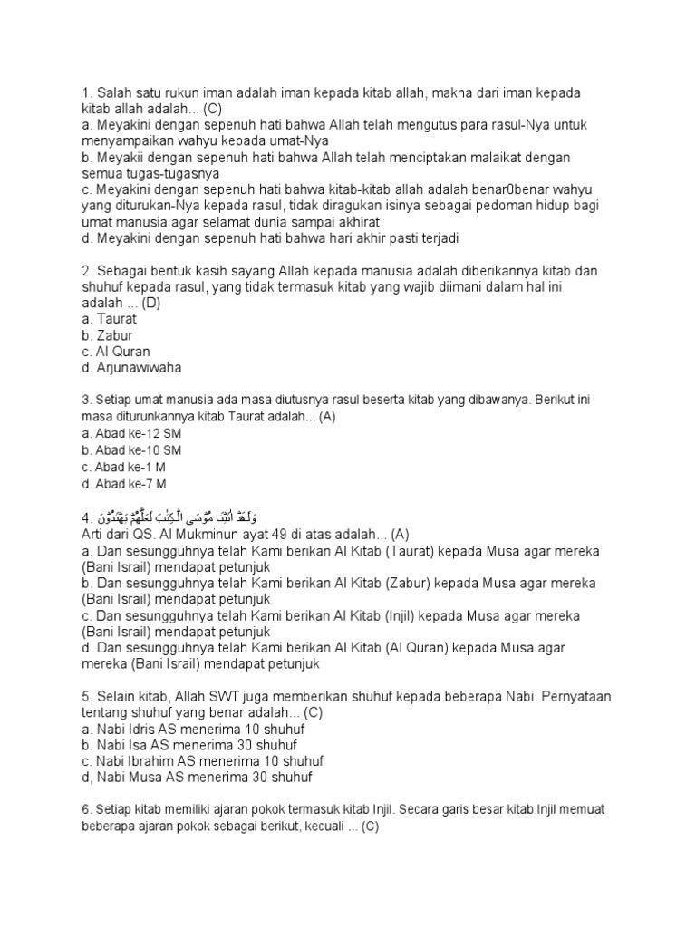 SOAL PAI KELAS 8 Lim | PDF