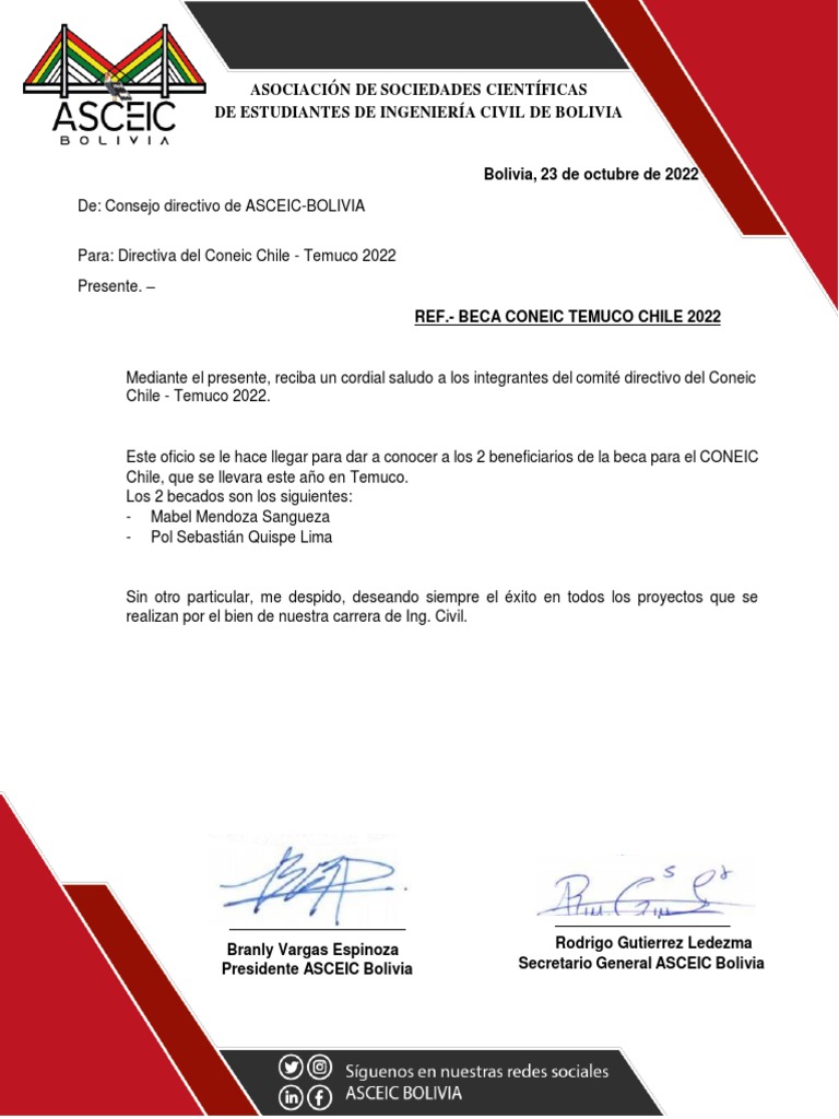 Beca Coneic Chile | PDF