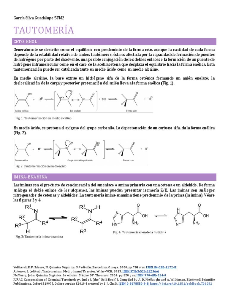 Tautomería Ceto-Enol e Imina-Enamina | PDF