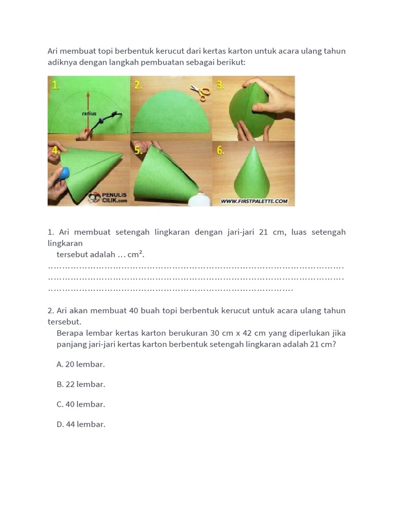 Cara Membuat Topi Kerucut dari Kertas | PDF