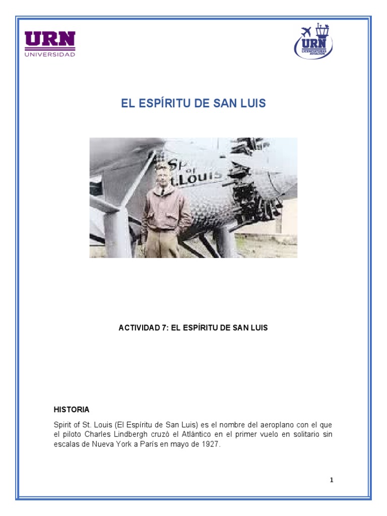 Espiritu de San Luis | PDF | Monoplano | Aviación