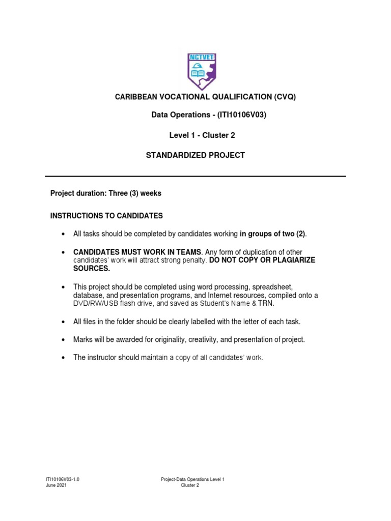 Data Operations Level 1 - Cluster 2 A | PDF | Distance Education ...