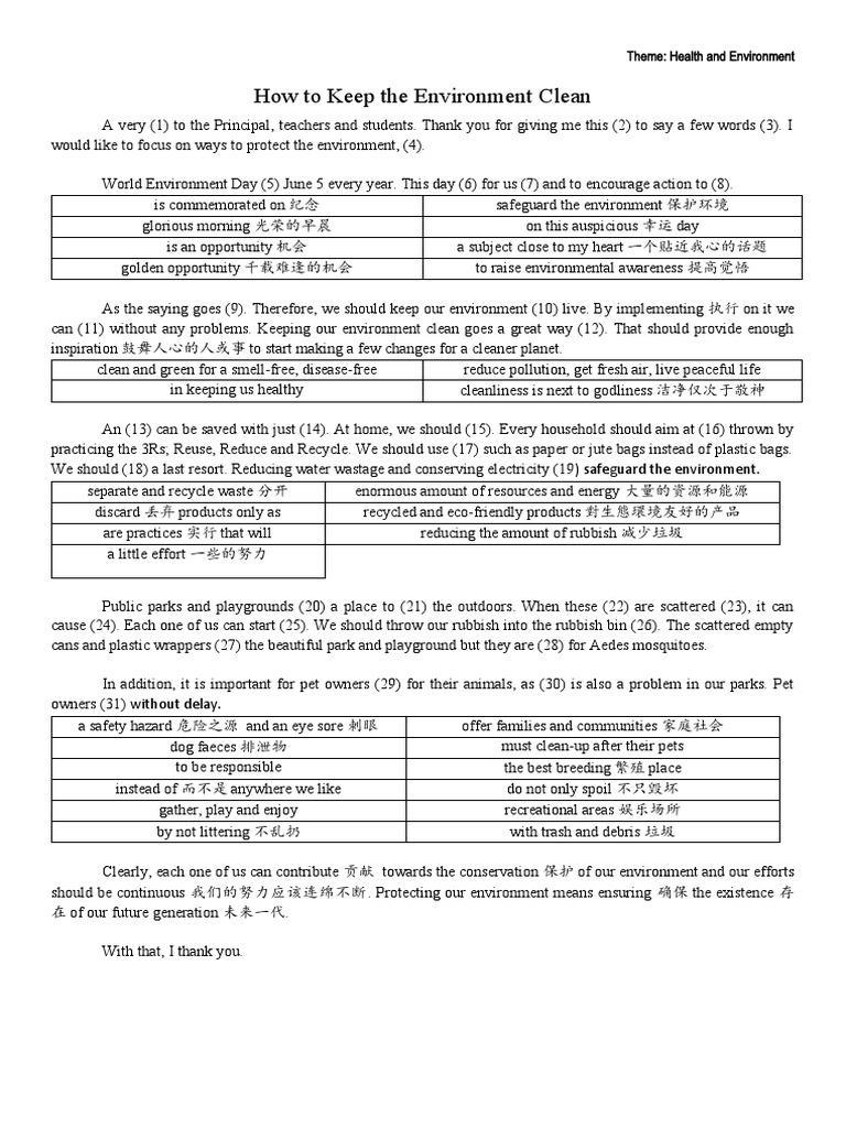 How To Keep The Environment Clean | PDF | Recycling | Pollution