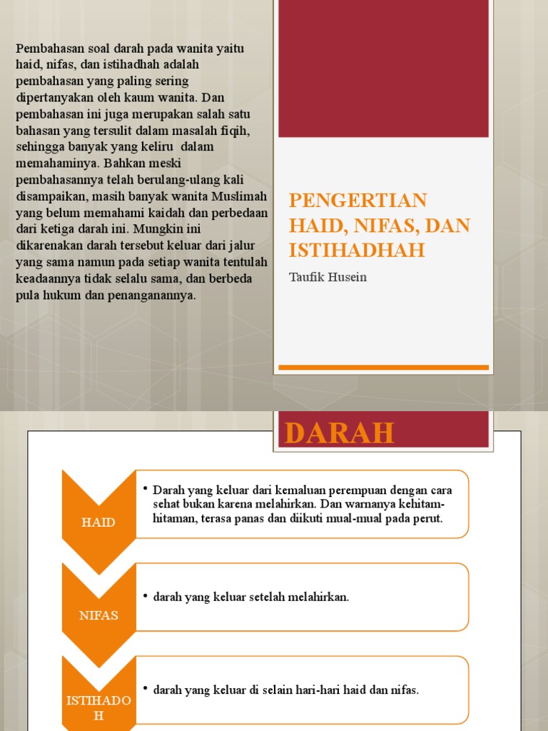Pengertian Haid, Nifas, Dan Istihadhah | PDF