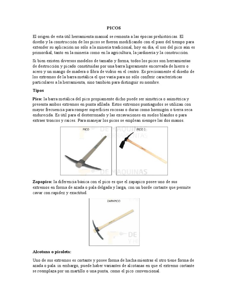Picos y Palas | PDF | Herramientas