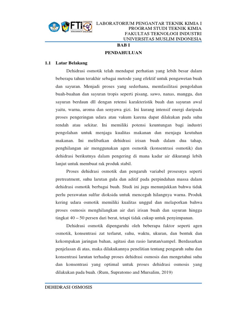 TP Dehidrasi Osmosis Lala Syam 2 | PDF