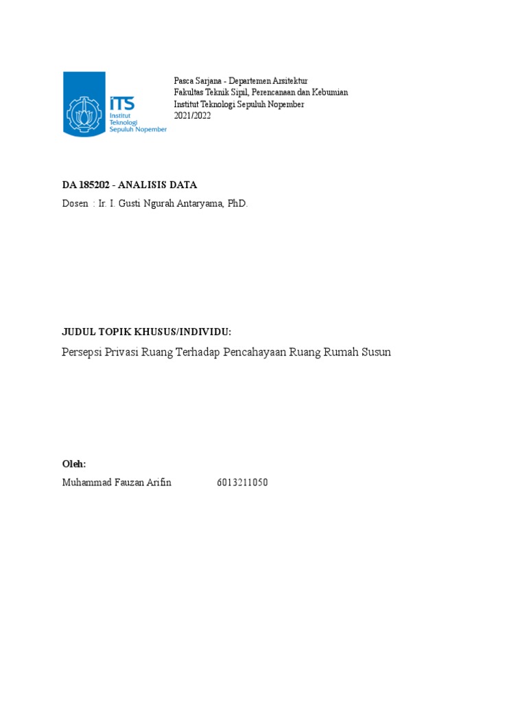 Laporan Analisis Data Individu | PDF