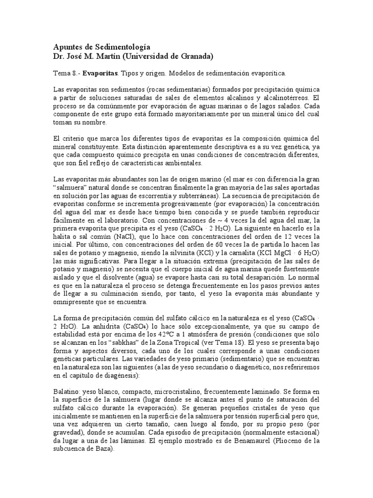 Tema 8 | PDF | sal | Yeso