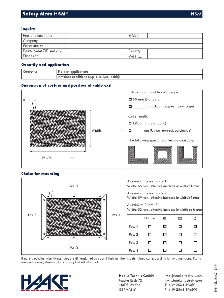RFQ - Form - HSM Rev - 01 en 1 | PDF | Manufactured Goods