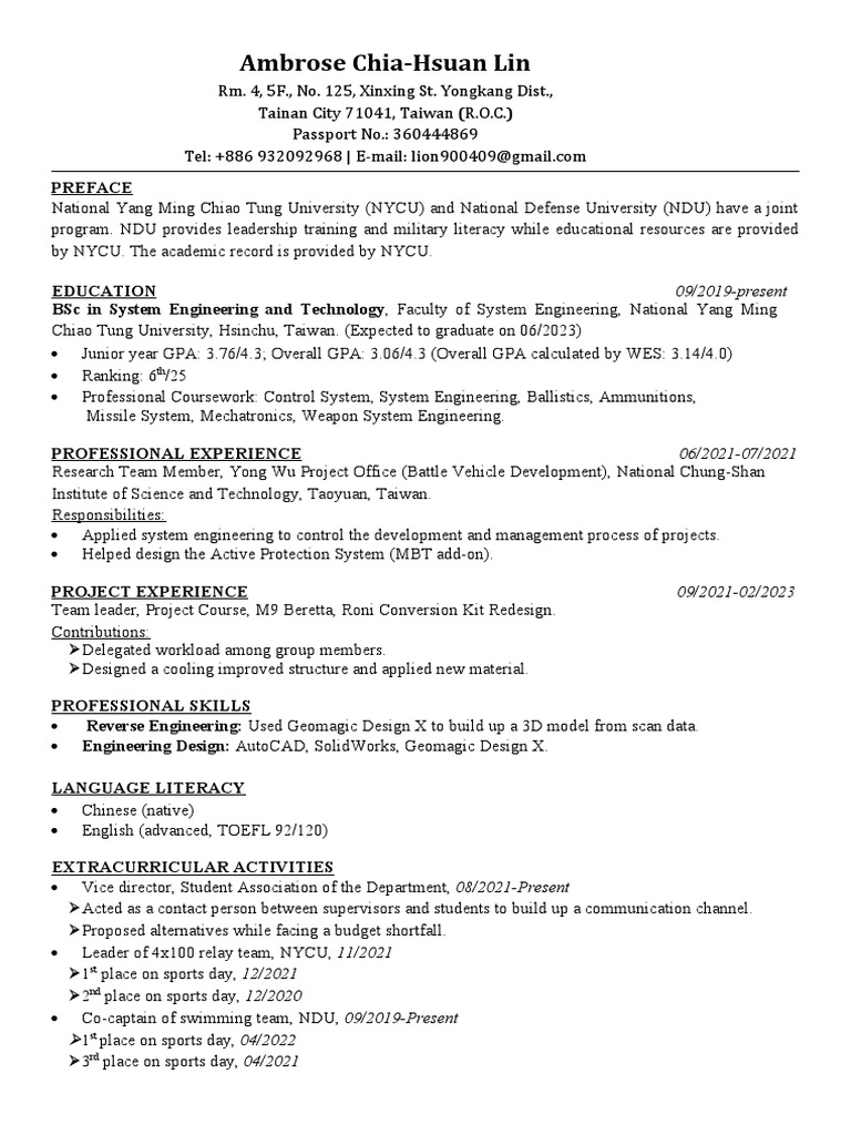 Ambrose Leo-CV | PDF