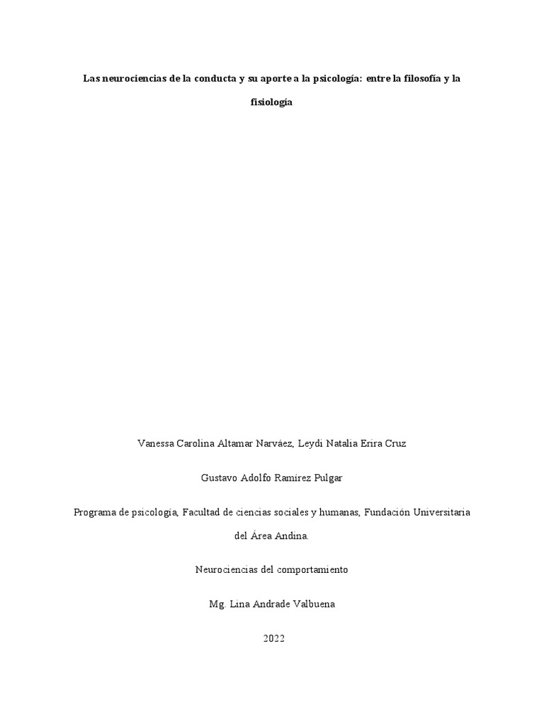 Actividad Eje 2 Neurociencias | PDF | Cerebro | Mente