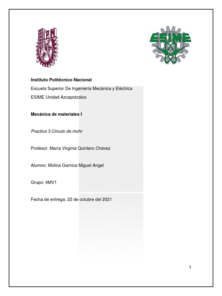 Practica 3 Circulo de Mohr | PDF | Estrés (Mecánica) | Resistencia de ... Practica 3 Circulo de Mohr | PDF | Estrés (Mecánica) | Resistencia de ...