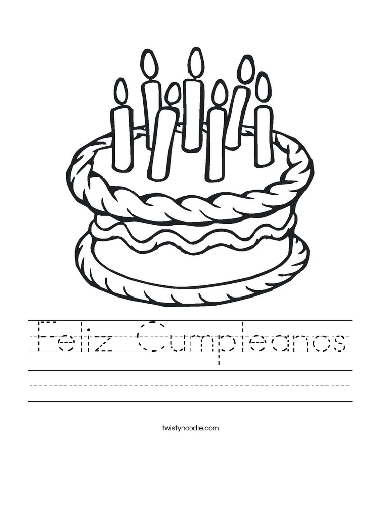Feliz Cumpleanos Worksheet - Twisty Noodle | PDF