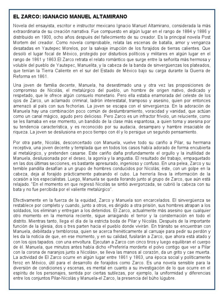 El Zarco | PDF | Crimen y castigo