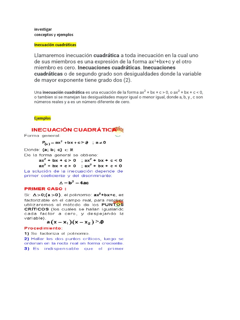 Inecuaciones Cuadráticas | PDF | Filosofía