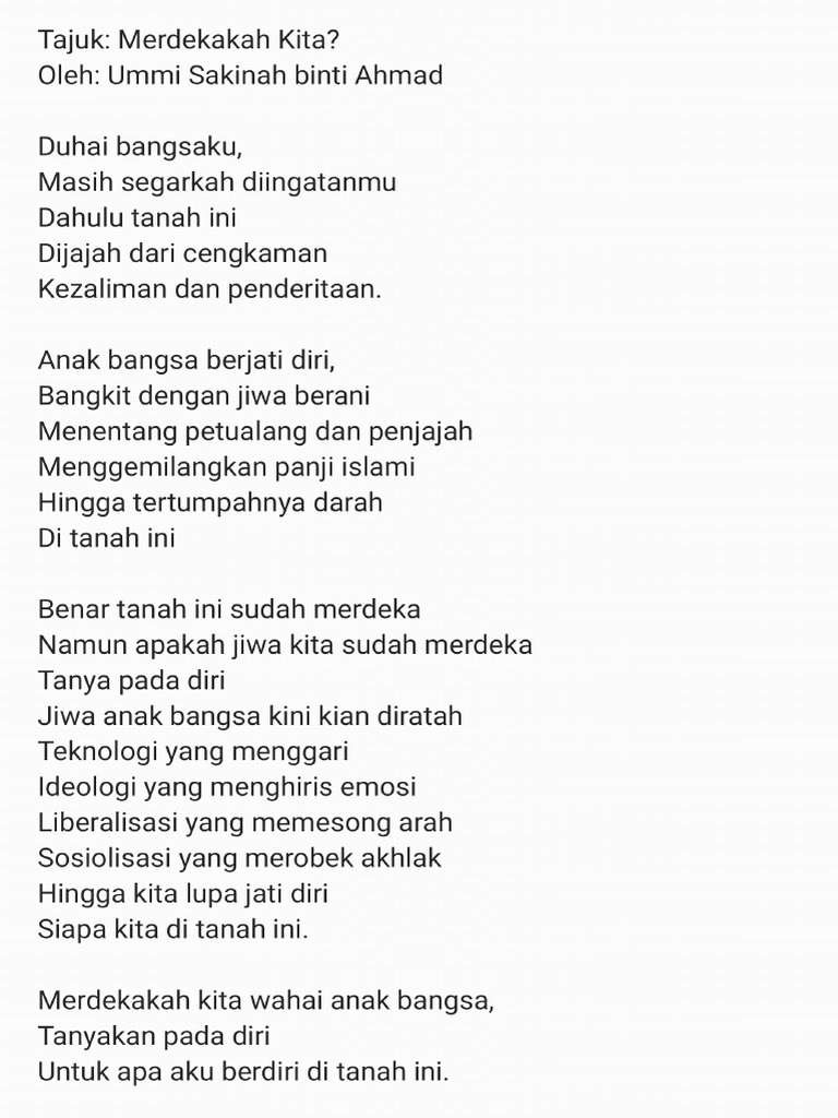 Sajak Kemerdekaan | PDF