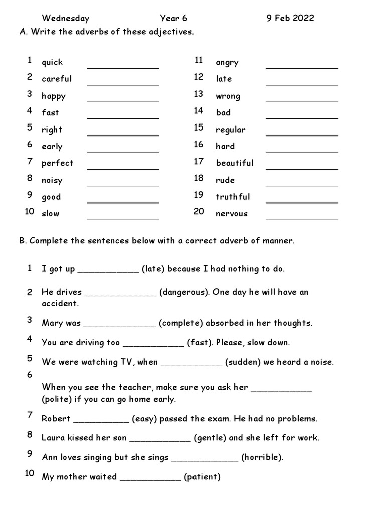 Adverbs of Manner | PDF