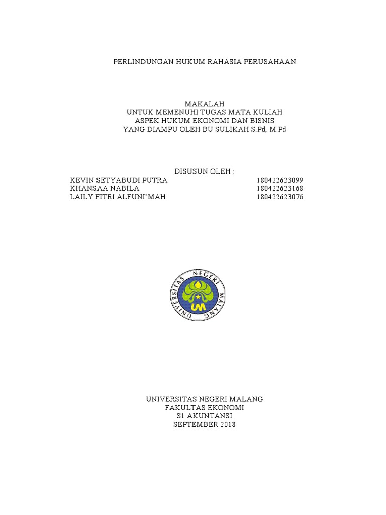 AHEB - Perlindungan Hukum Rahasia Perusahaan | PDF | Karier & Perkembangan | Bisnis