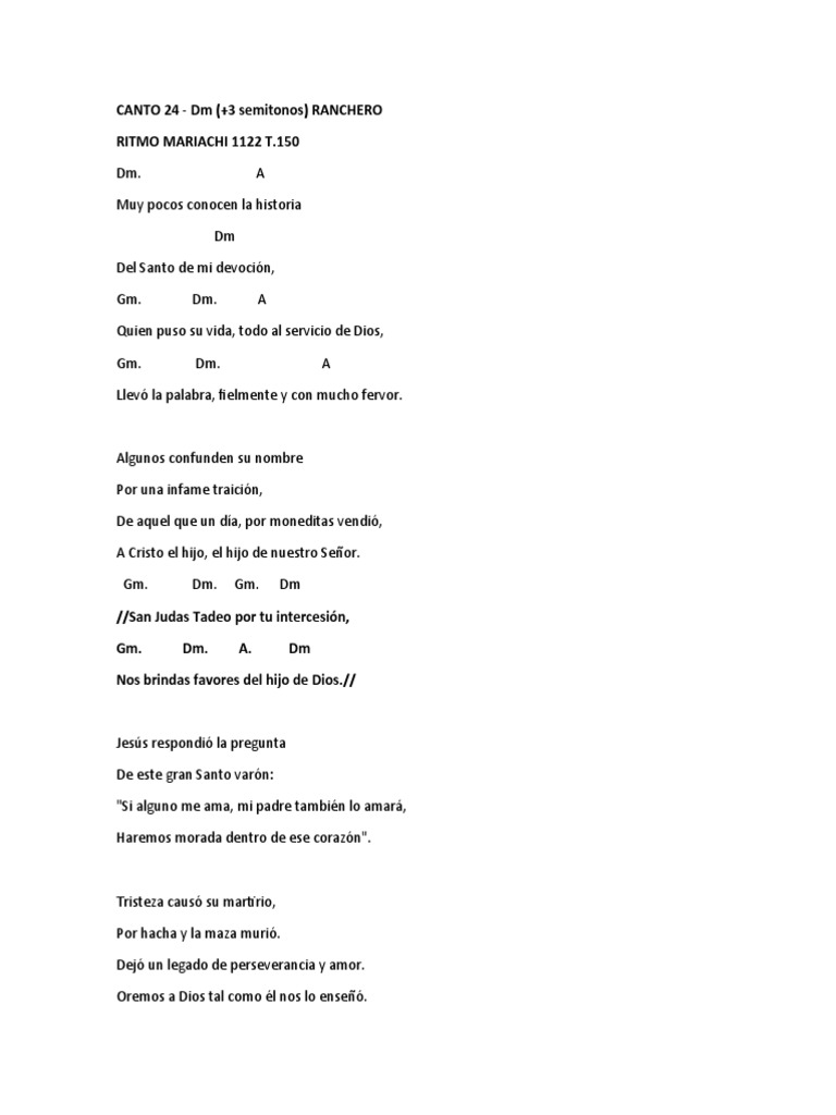 Cantos A San Judas Tadeo | PDF | Oración | María, madre de Jesús