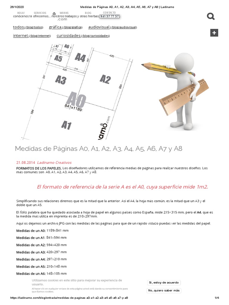 Medidas de Páginas A0, A1, A2, A3, A4, A5, A6, A7 y A8 - Ladinamo ...