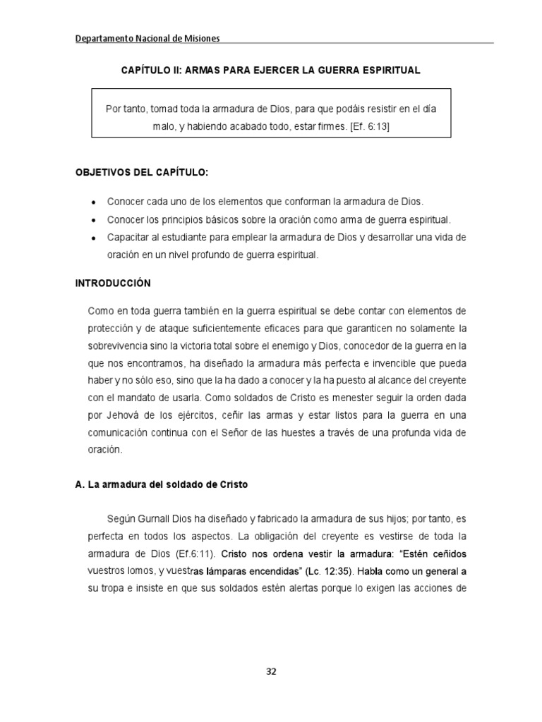 Armas para Ejercer La Guerra Espiritual | PDF | Oración | Jesús