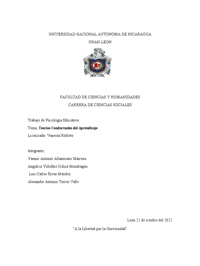 Teorias Del Aprendizaje Pdf Aprendizaje Comportamiento