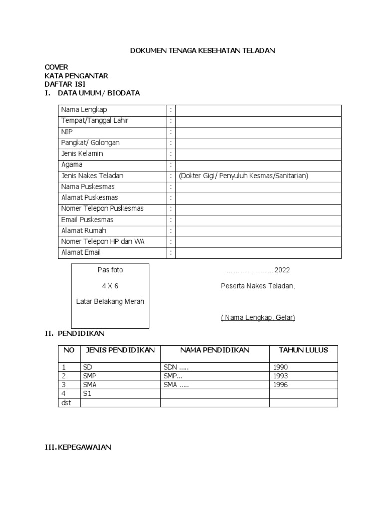 Format Self Assessment Dan Syarat Administrasi | PDF