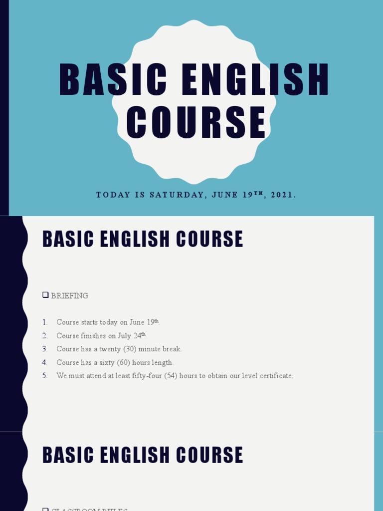 Basic English Course | PDF