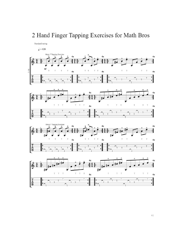 Two Hand Finger Tapping Exercise Tabs | PDF
