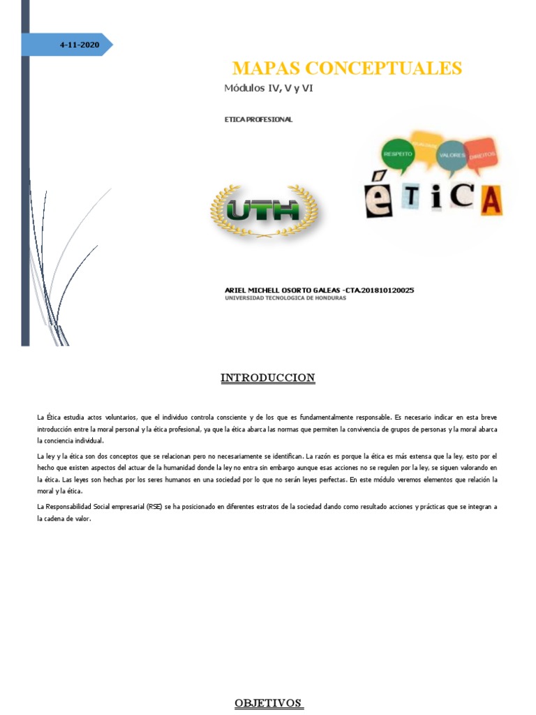 Tarea Mapas Conceptual ETICA PROFESIONAL | PDF | Responsabilidad social corporativa | Moralidad
