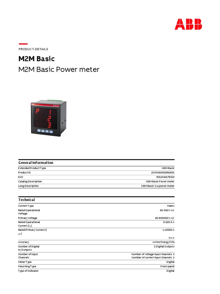 2CNM203002R2001 m2m Basic | PDF | Electrical Engineering | Electricity