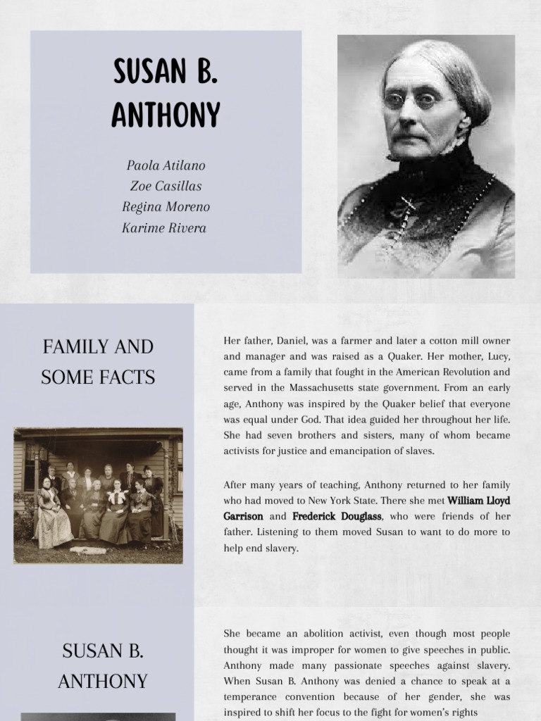 Susan B Anthony | Download Free PDF | Women's Suffrage | Human Rights
