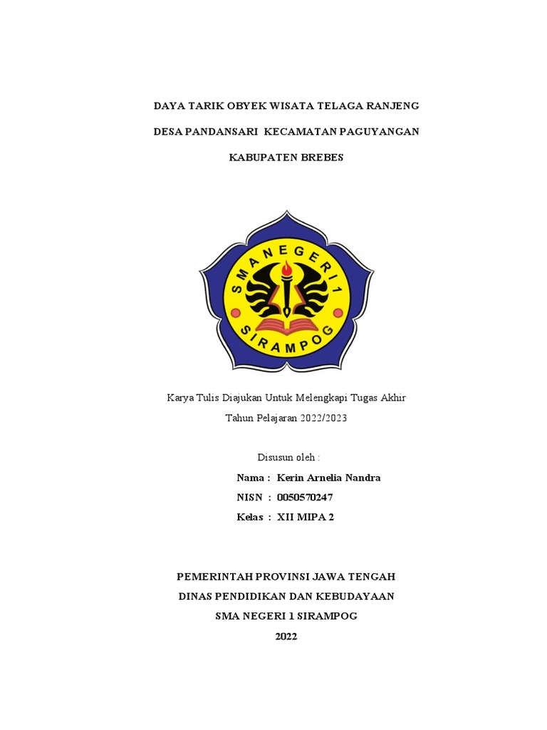 Daya Tarik Wisata Telaga Ranjeng | PDF | Karier & Perkembangan | Kajian ...