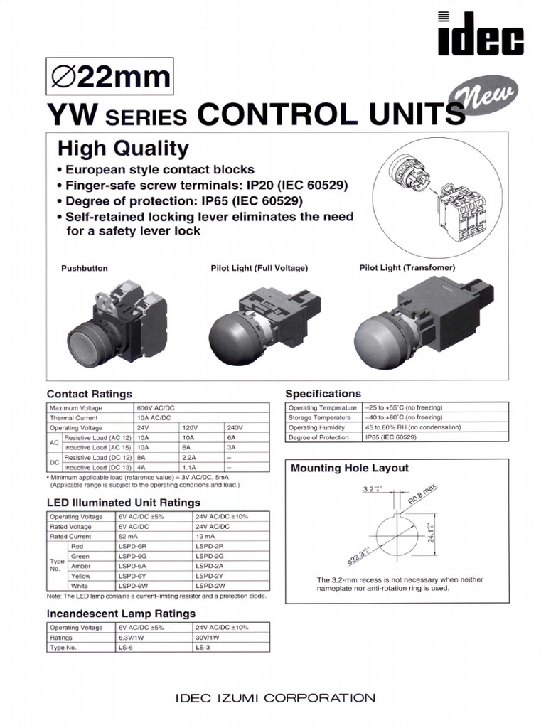 Pilot Light & Push Button | PDF