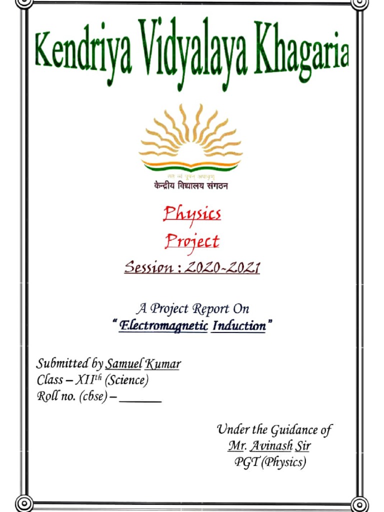 Sample Investigatory Project | PDF | Electromagnetic Induction ...