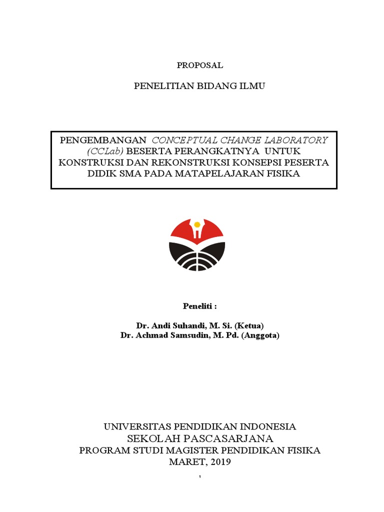Proposal Penelitian Bidang Ilmu SPs 2019 (Andi Suhandi DKK) - Fix | PDF