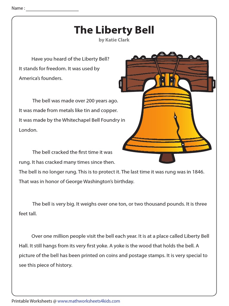 Reading Comp Liberty Bell - 220725 - 223856 | PDF