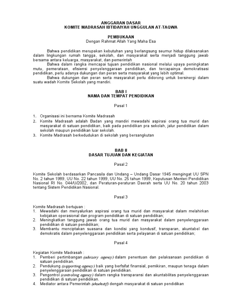 Ad-Art Komite Madrasah | PDF | Karier & Perkembangan | Kesehatan Holistik